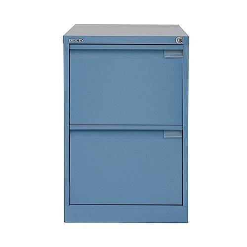 2 Drawer Steel Filing Cabinet Flush Front Doulton Blue Bisley BS2E Hunt Office Ireland