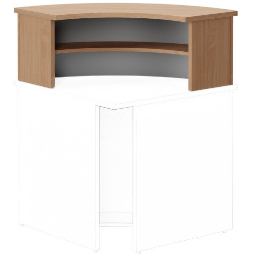 Reception Corner Desk Riser W800xD300xH370mm Silver and Beech Ashford ...