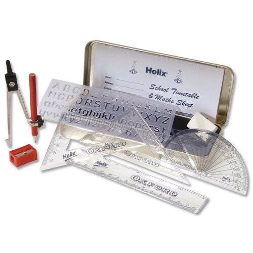 Oxford Maths Rulers Set in Storage Tin - Hunt Office Ireland