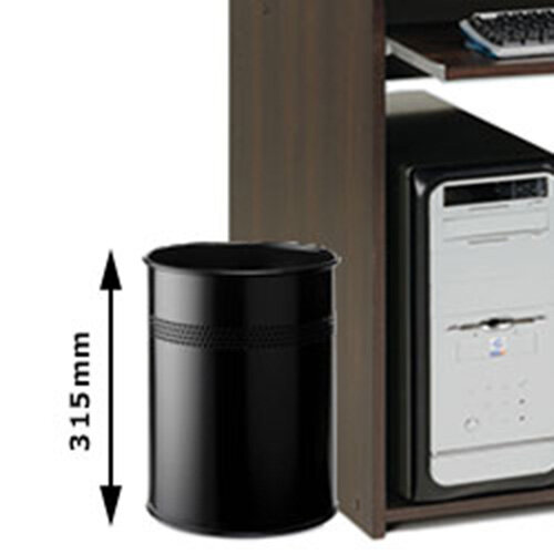 Durable Round Metal Bin 15 Litres Metallic Silver 3310/23 - Hunt Office ...