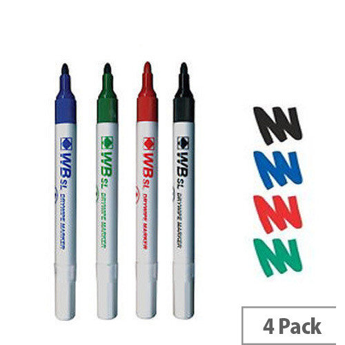 5 Star Value Strategy SL Dry Wipe Markers Assorted Pack 4 - Hunt Office ...