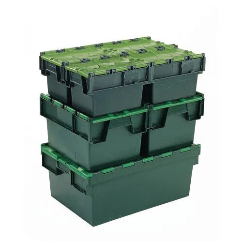 Green attached lid containers 80L (60 units) - Hunt Office Ireland