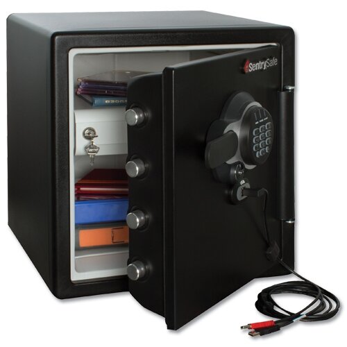 Sentry Fire Water Data Safe USB Electronic Lock 39.1kg 33.6L 1hr Fire ...