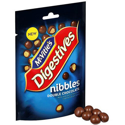 McVities Digestives Nibbles Double Chocolate In Resealable Packet 120g ...