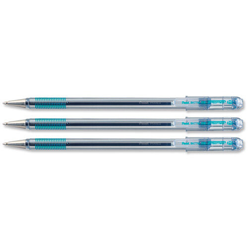 Pentel Superb Ballpoint Pen 1.0mm Tip 0.5mm Line Blue Ref BK77M-C [Pack ...