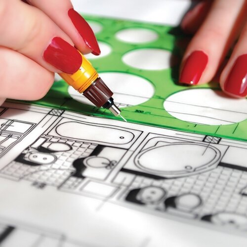 Linex Circle Template Tangential Squares Protractor Circles - Hunt ...
