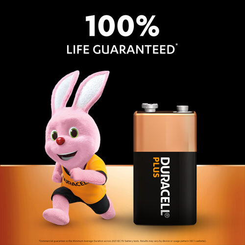 Duracell Plus 9V Battery Alkaline 100% Life Pack of 2 5011416 - Hunt ...