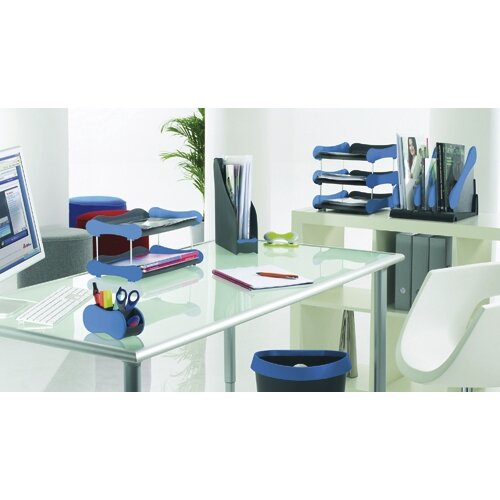 Jumbo Magazine Rack File Wave Design Extra Wide Blue and Grey Avery ...