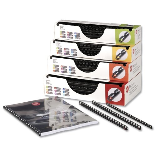 GBC Pro Binding Combs Plastic 6mm for 25 Sheets of A4 Black 4400319 ...