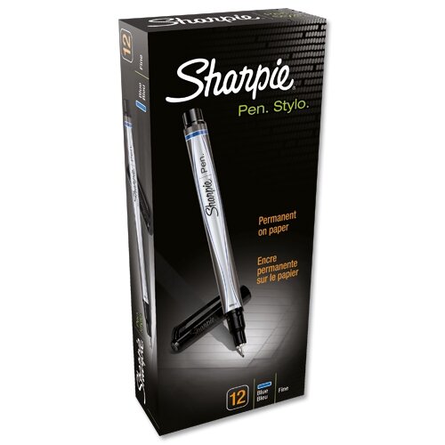 Sharpie Fineliner Blue Pen Ultrafine 0.4mm Line Pack 12 - Hunt Office ...