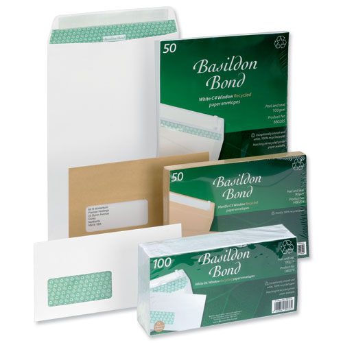 Basildon Bond C5 Recycled Envelopes White Pocket Peel and Seal B80277 ...