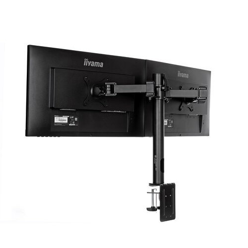 Iiyama DS1002C-B1 - Adjustable arm for 2 monitors - black - screen size ...