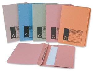 Flat File Foolscap Blue with Pocket Recycled Manilla 38mm Pack 25 5 ...