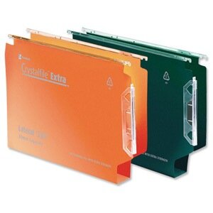 Rexel Crystalfile Extra Lateral 330mm File 30mm Wide Base Orange Pack ...