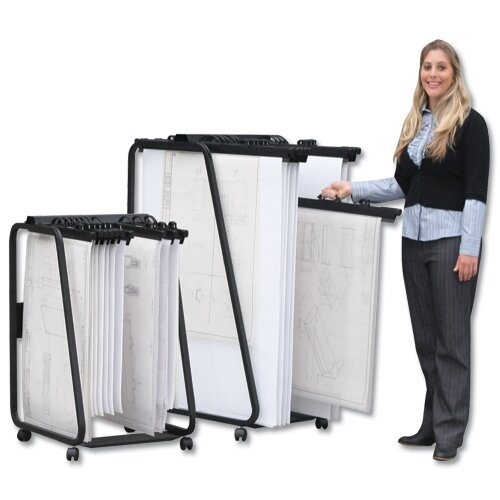 Mobile Plan Filing Trolley For 20 Binders Or 3000 A1 Sheets - Hunt ...