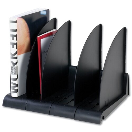 Avery DTR Book Rack 4 Sections Black - Hunt Office Ireland