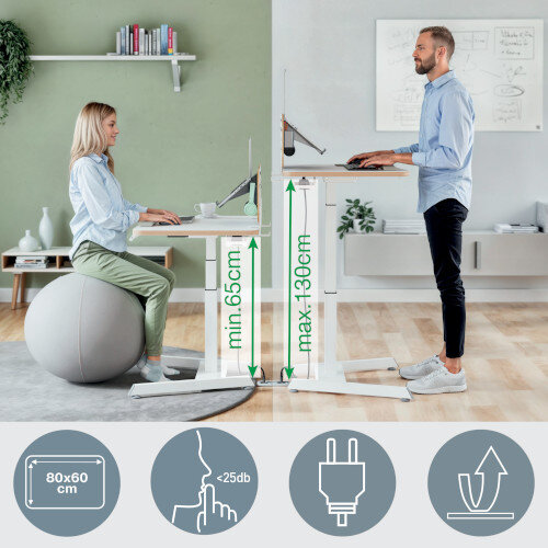 Leitz Ergo Small Electric Sit Stand Desk with Stand-Up Reminder - Hunt ... Leitz Ergo Small Electric Sit Stand Desk with Stand-Up Reminder - Hunt ...