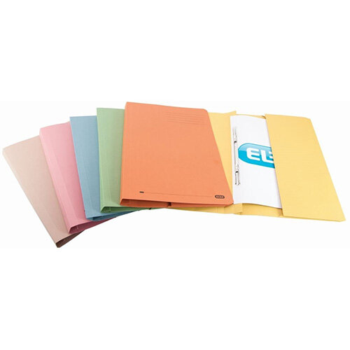 Flat File Foolscap Blue with Back Pocket Capacity 50mm Pack 25 Elba ...