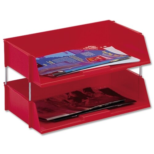 Wide Entry Letter Tray Red Stackable 5 Star - Hunt Office Ireland