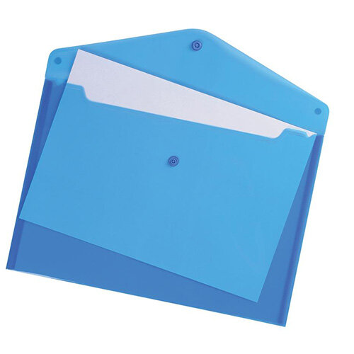 A4 Envelope Wallet Plastic Transparent Blue Pack 5 5 Star - Hunt Office ...