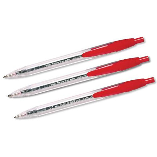 Retractable Ball Pen Red Pack 10 5 Star - Hunt Office Ireland