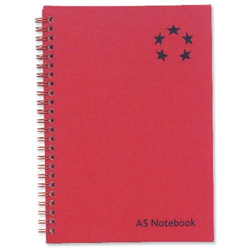 5 Star A5 Wirebound Manuscript Book 160 Pages Red Pack 5 - Hunt Office ...