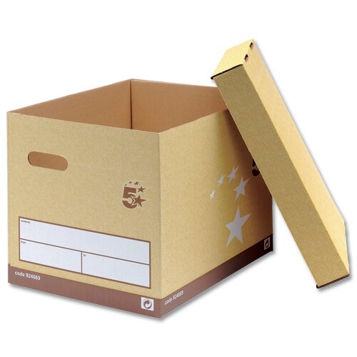 5 Star Archive Storage Box Foolscap Superstrong Sand 10 Pack - Hunt ...