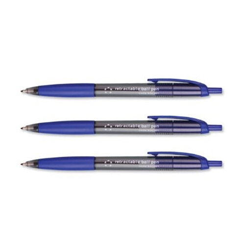 Retractable Grip Ballpoint Pen Blue Pack 12 5 Star - Hunt Office Ireland