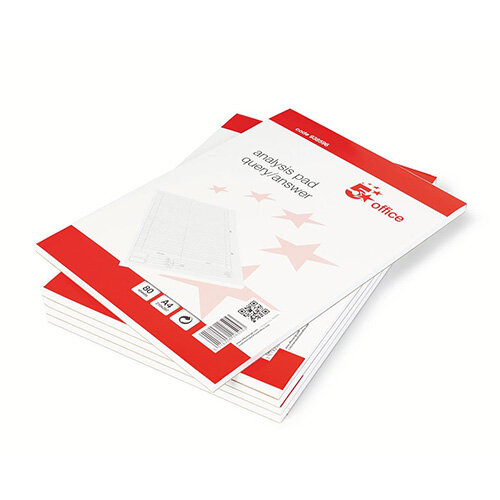 5 Star Office A4 Analysis Pad Query/Answer Accounting 53 Weeks White ...