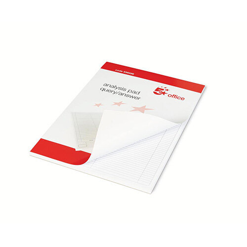 5 Star Office A4 Analysis Pad Query/Answer Accounting 53 Weeks White ...
