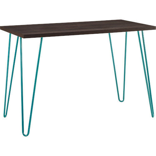 Owen Retro Home Office Desk - Espresso with Teal Frame HuntOffice Ireland
