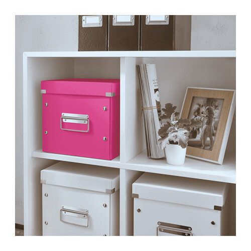 Leitz Box Click & Store Cube Medium Storage Box Pink - Hunt Office Ireland