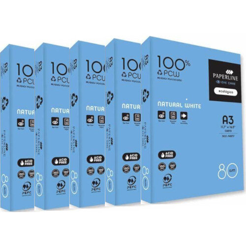 Paperline EyeCare A3 80gsm 100% Recycled White Paper Box of 2500 Sheets - HuntOffice.ie