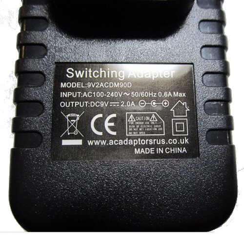 AC-DC Switching Adaptor 9V 1200mA UK Mains Power Supply Plug - Hunt ...