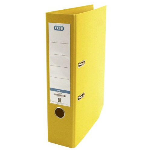 Elba Yellow A4 Plastic Lever Arch File 70mm 100080901 - Hunt Office Ireland