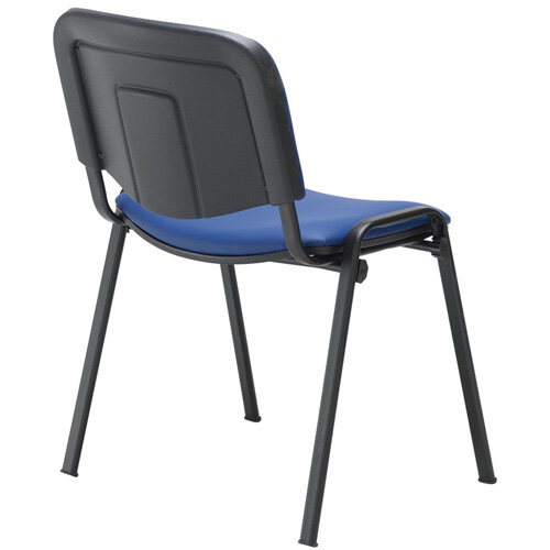 Multi Purpose Stacking Chair Blue Vinyl & Black Metal Frame - Shop ...