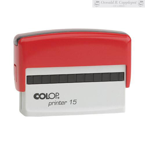 COLOP Printer 15 oblong text Pre-Inked Rubber stamp Black Ink Red ...