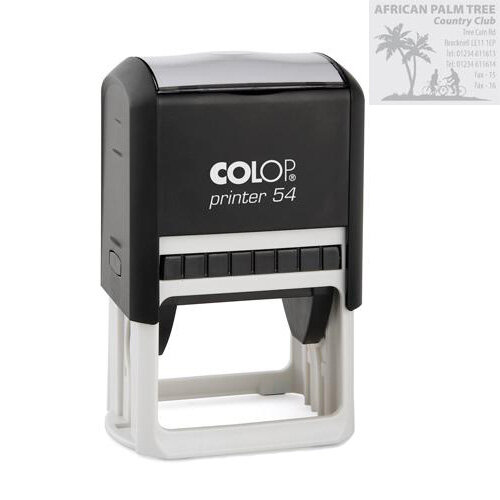 COLOP Printer 54 rectangular text Pre-Inked Rubber stamp Black ink ...