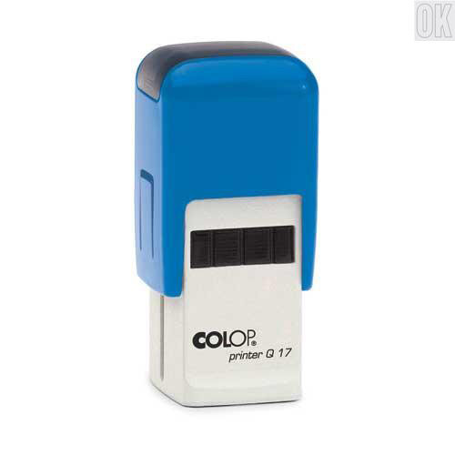 COLOP Printer Q 17 square custom text Pre-Inked Rubber Stamp Black Ink ...