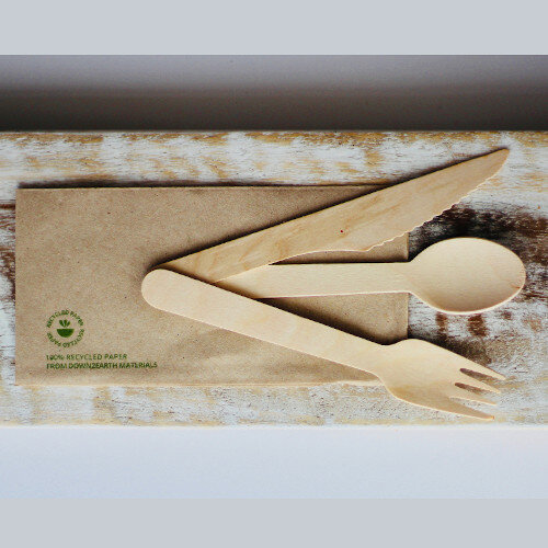 Birchwood Wooden Cutlery Kit 160MM (Pack of 250) - Hunt Office Ireland