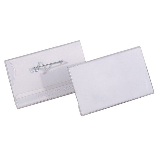 Durable Pin Name Badges 40 x 75mm Pack 100 - Hunt Office Ireland