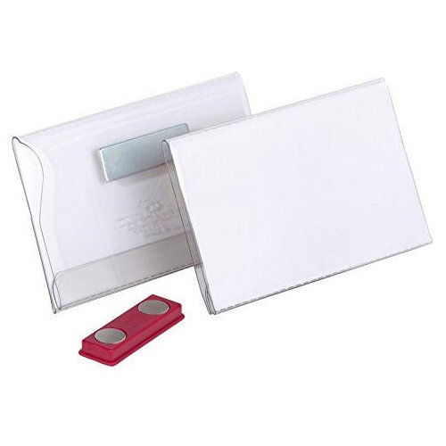 Durable Magnetic Name Badges Transparent 90 x 54mm Pack 25 - Hunt ...