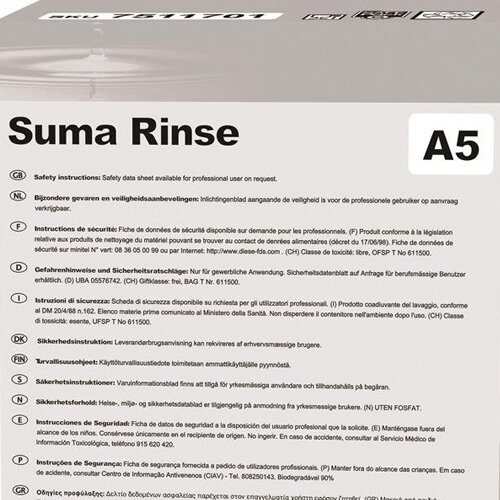 Diversey Suma Rinse A5 Neutral Rinse Aid 10 Litre SP W882 7511701 ...