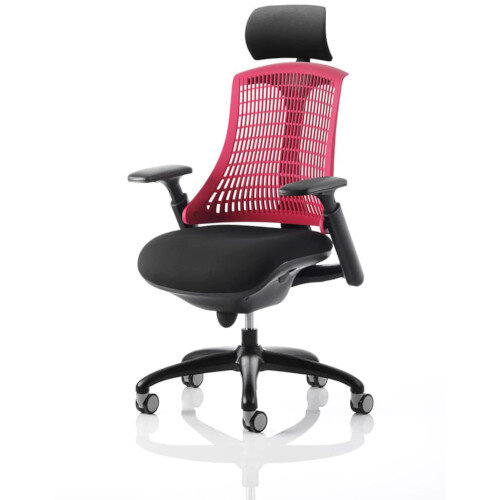 Flex Task Operator Office Chair Black Frame With Black Fabric Seat Red ...