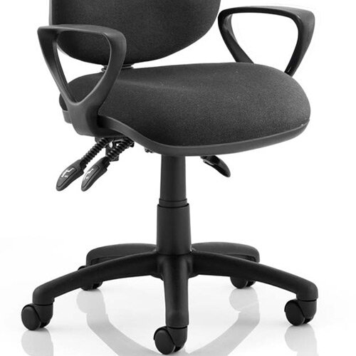 Luna III Lever Task Operator Office Chair Black With Loop Arms - Hunt ...