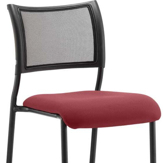 Brunswick Boardroom & Visitor Chair with Black Frame & Chilli Red Seat ...