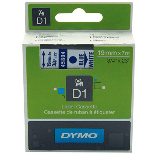 DYMO D1 - Self-adhesive - blue on white - Roll (1.9cm x 7m) 1 roll(s ...