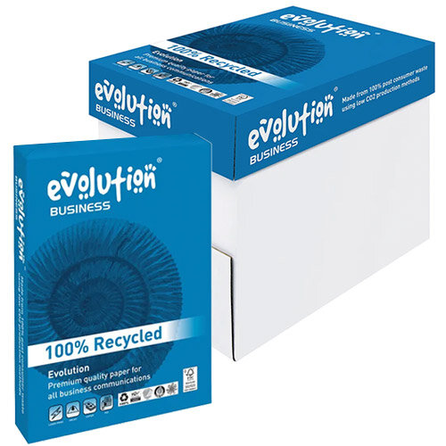 Evolution Business A4 80gsm White Recycled Paper Box of 2500 Sheets ...