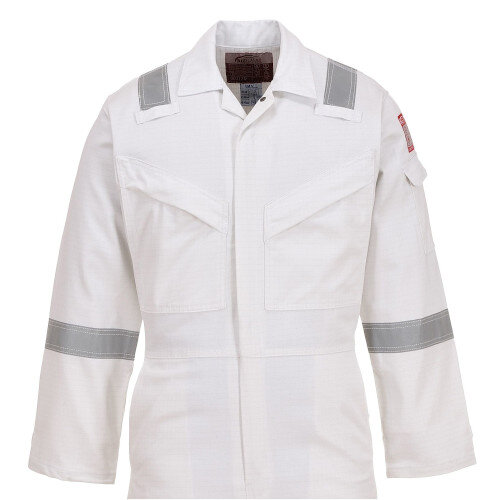 Portwest FR50 FR & Antistatic Coverall White Large (Regular Fit) - Hunt ...