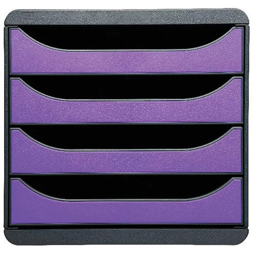 Iderama Big Box 4 Drawer Set Purple 310720D - Hunt Office Ireland